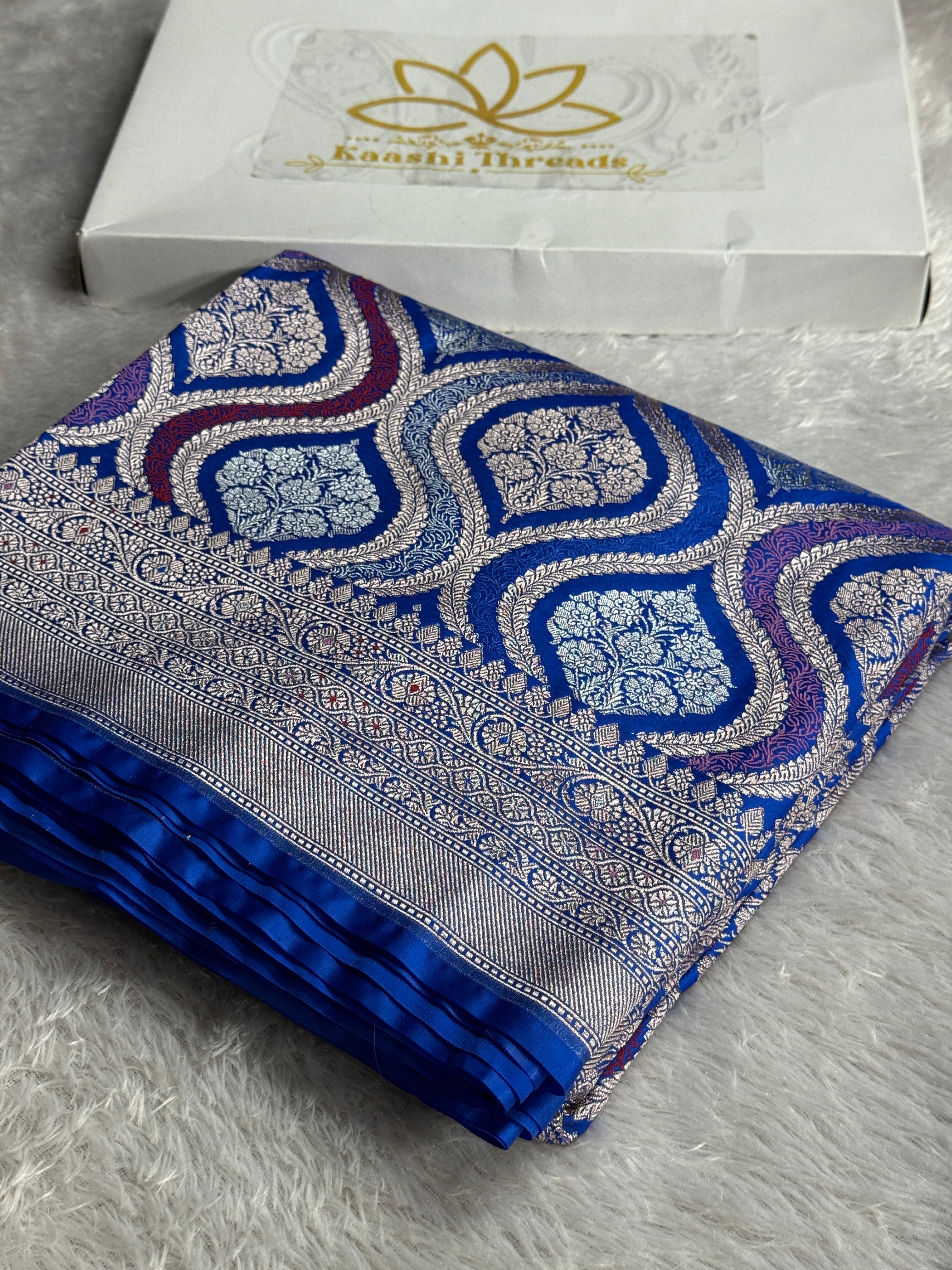 Reddish Pink Banarasi Mashru Silk Saree with Tanchoi Meena Woven Patte ...